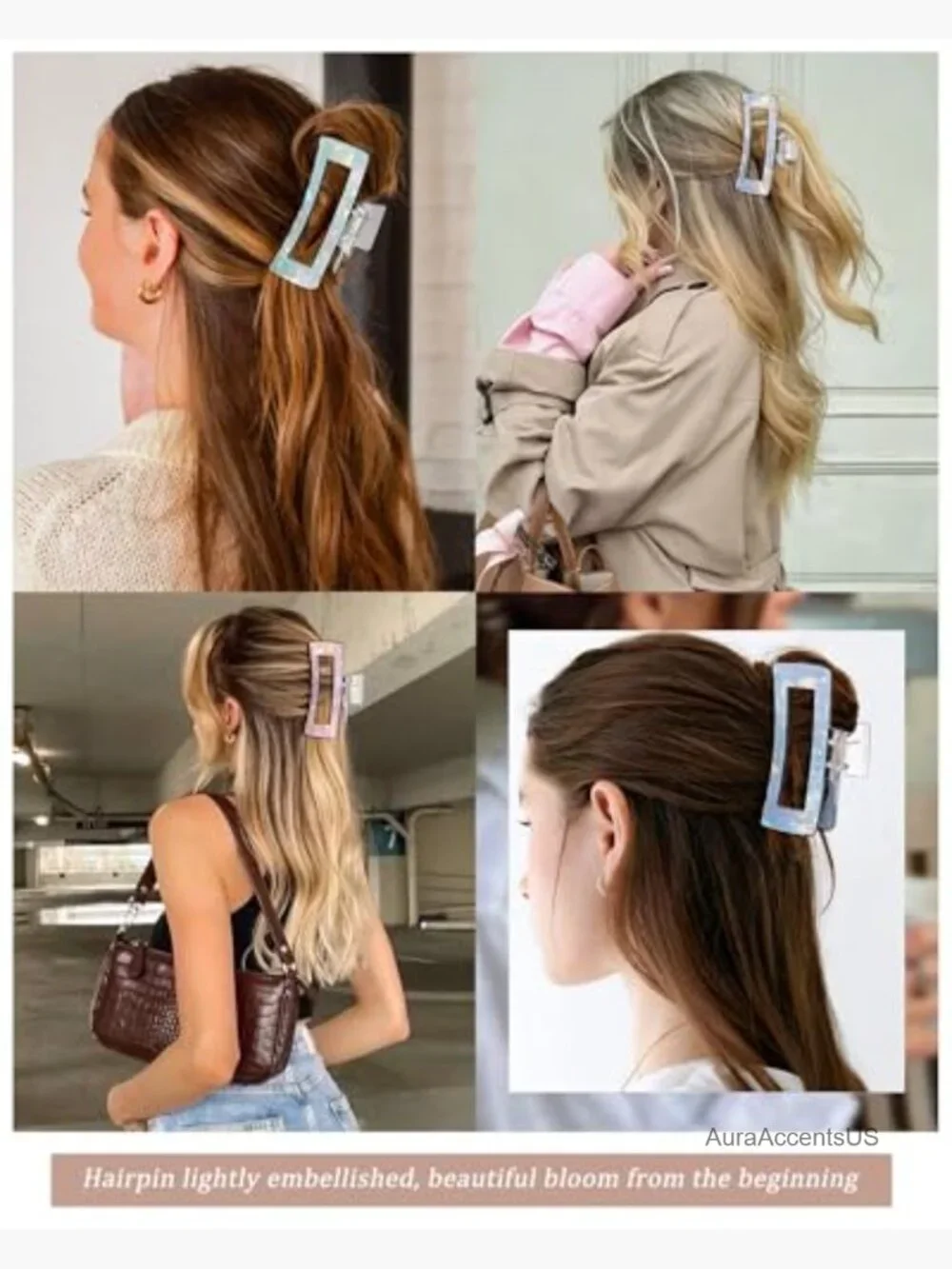 Accessories | 5 Inch Large Acrylic Hair Claw Clip Set For Thick Hair ...